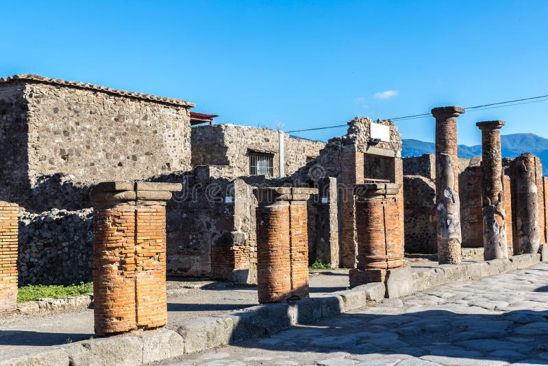 Pompeii city stock photo. Image of volcano, historical - 190371286