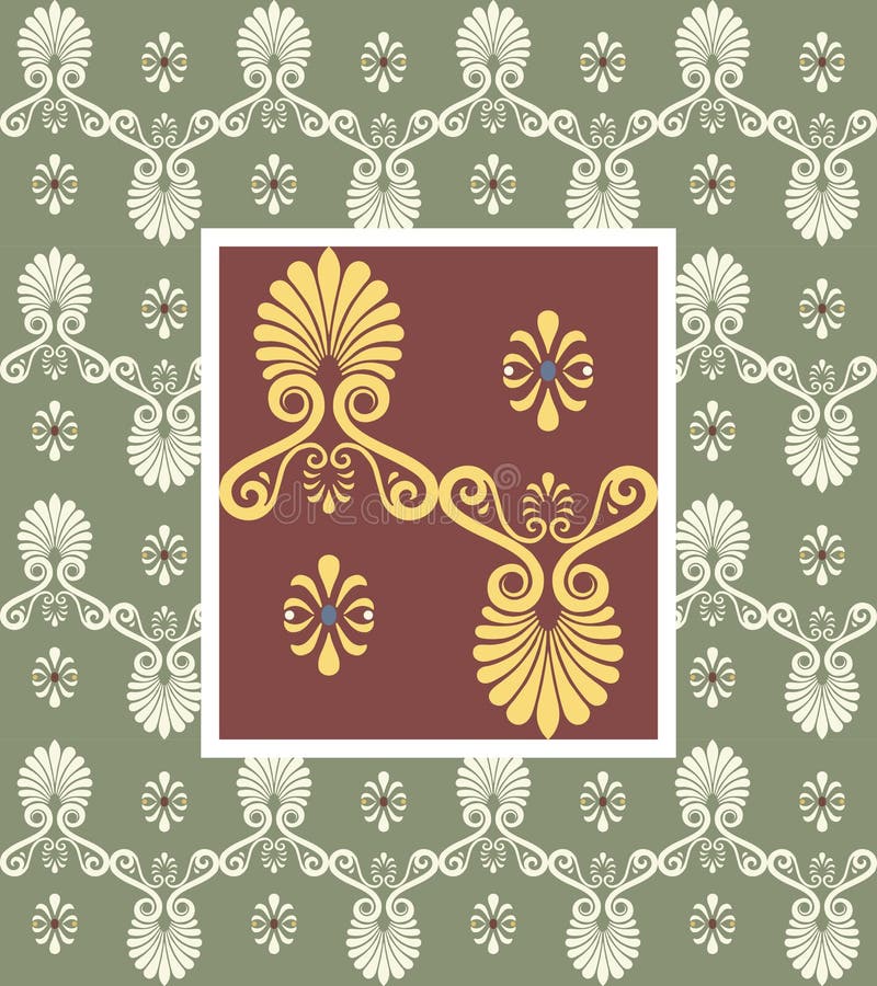 Seamless Ornament with Antique Ancient Roman Decorative Element Stock ...