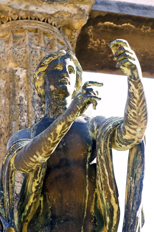 Pompeii statue of Apollo stock image. Image of monument - 88106977