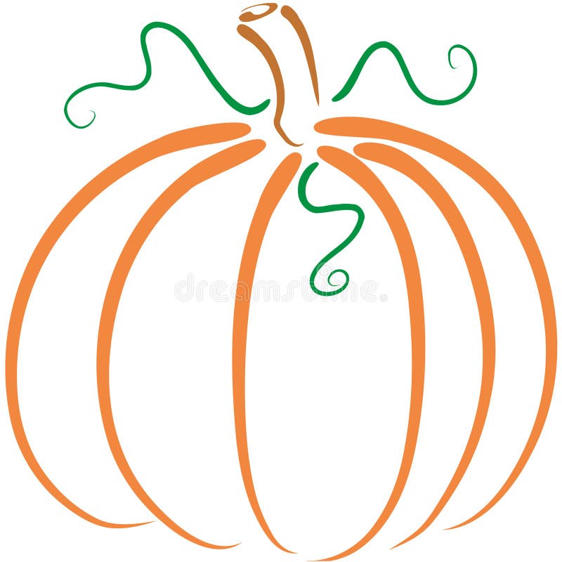 Pompoen lineart vector illustratie. Illustration of pompoen - 333450