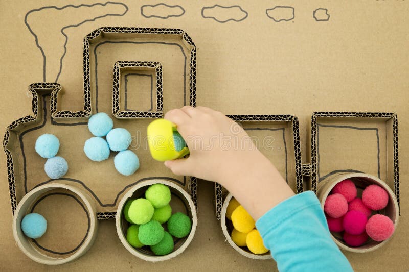 3D Train Board for Active Brain Exercise Game Made from Paper Core ...