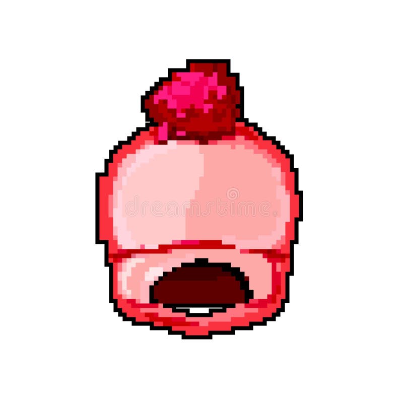 Pompom Winter Hat Kid Game Pixel Art Vector Illustration Stock Vector ...