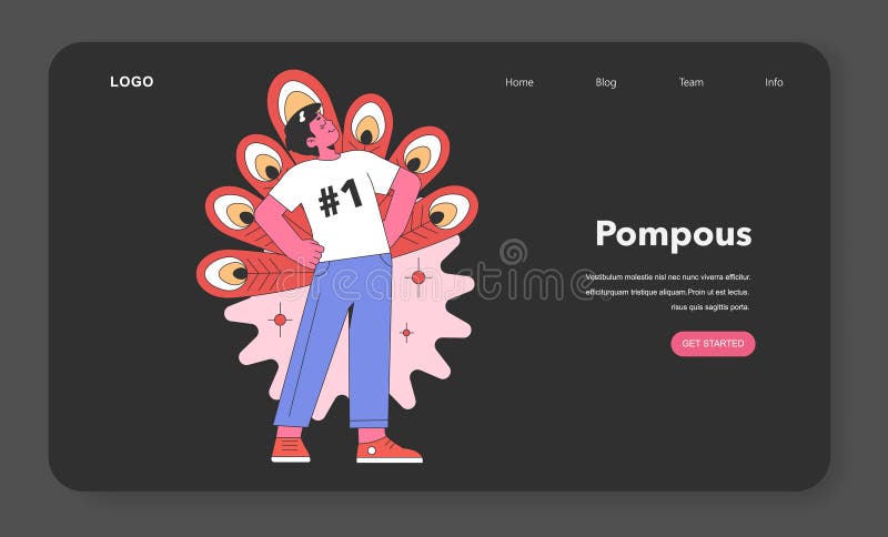 Pompous Character Concept. Flat Vector Illustration. Stock Vector ...