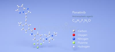 Ponatinib Molecule, Molecular Structures, Antineoplastic Agents, 3d ...