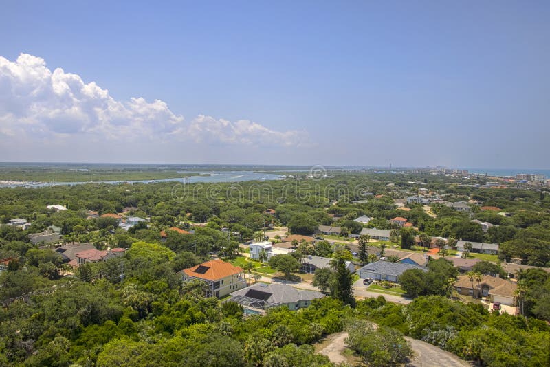 Ponce Inlet, Seen from the Lighthouse Stock Image - Image of tourism ...
