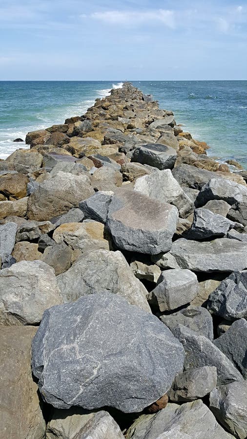 Ponce Inlet Jetty stock photo. Image of jetty, ocean - 70465262