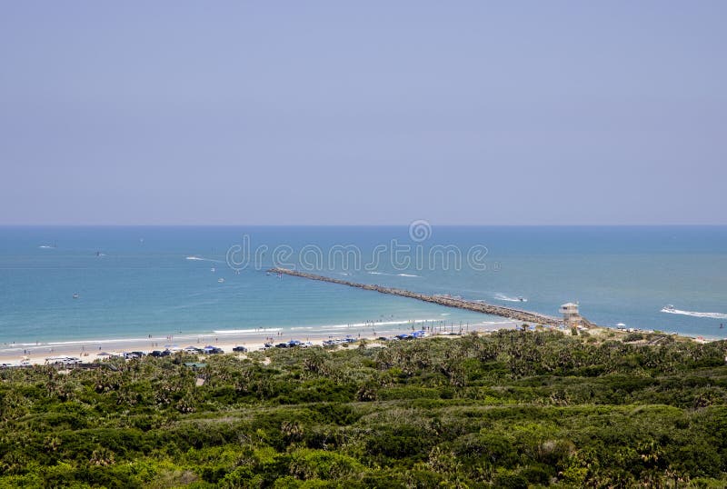 Ponce Inlet Jetty stock image. Image of ponce, beach - 348936261