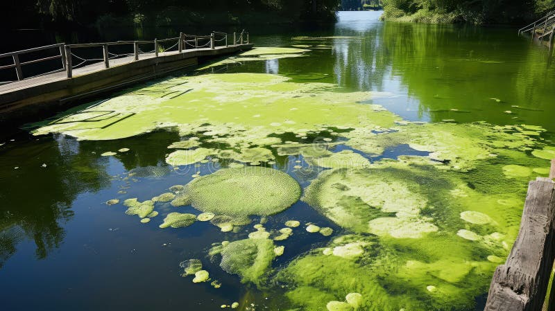 Pond algae control stock photo. Image of restore, ecosystem - 313657760