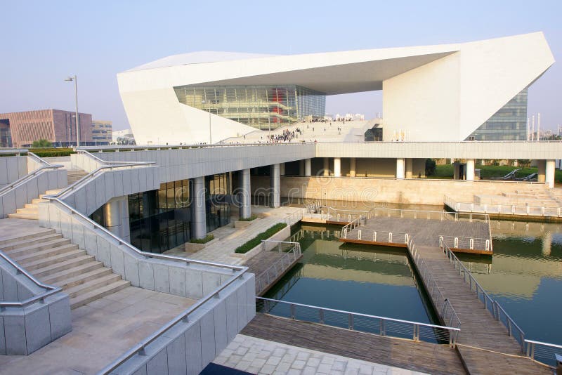 Pond and building stock image. Image of pond, modern - 21307945