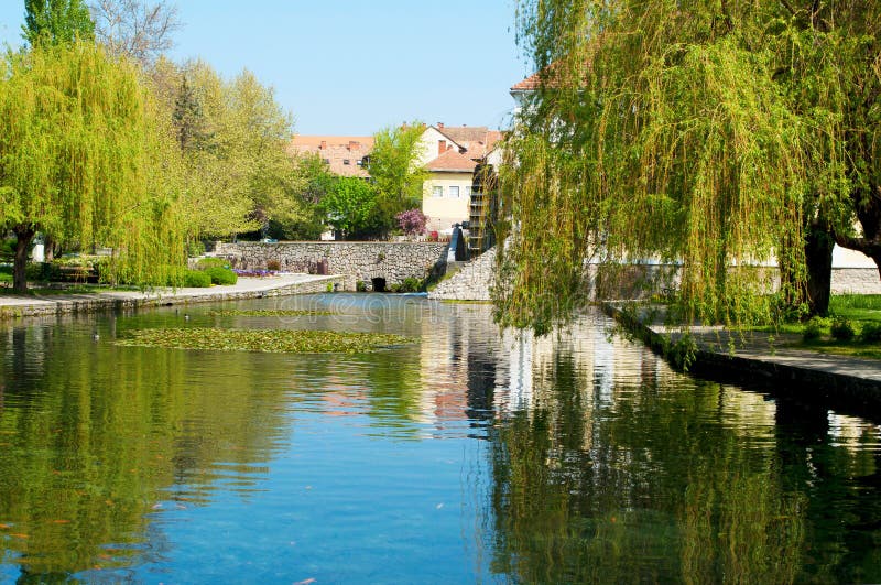 Pond in the Centre of Tapolca Stock Photo - Image of park, house: 24168216
