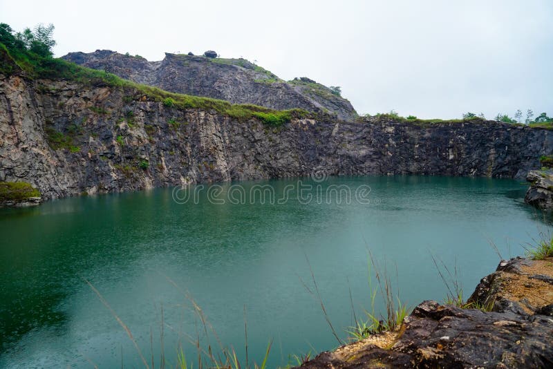Pond Formed in a Given Up Quarry Stock Image - Image of mining, lake ...