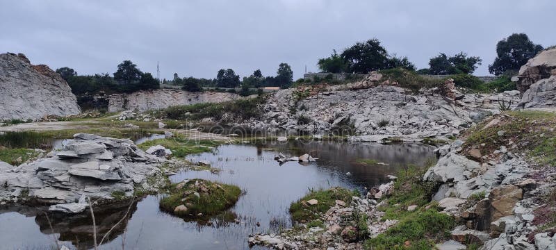 Pond with a Great Surrounding White Mountain Stock Photo - Image of ...