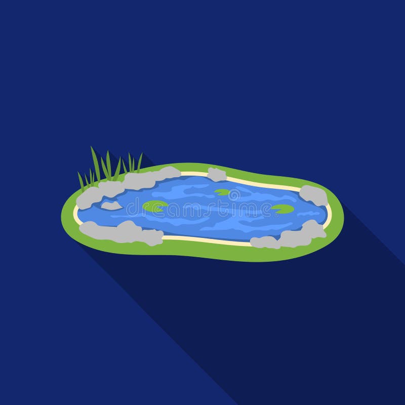 Pond Icon in Flat Style Isolated on White Background. Park Symbol Stock ...