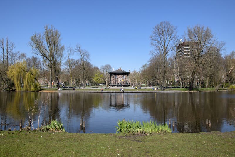 Pond at the Oosterpark Park in Spring at Amsterdam the Netherlands 6-4 ...