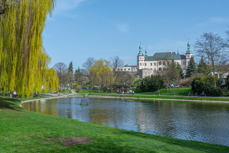 Pond in the Palace Park in Kielce, Poland Stock Image - Image of poland ...