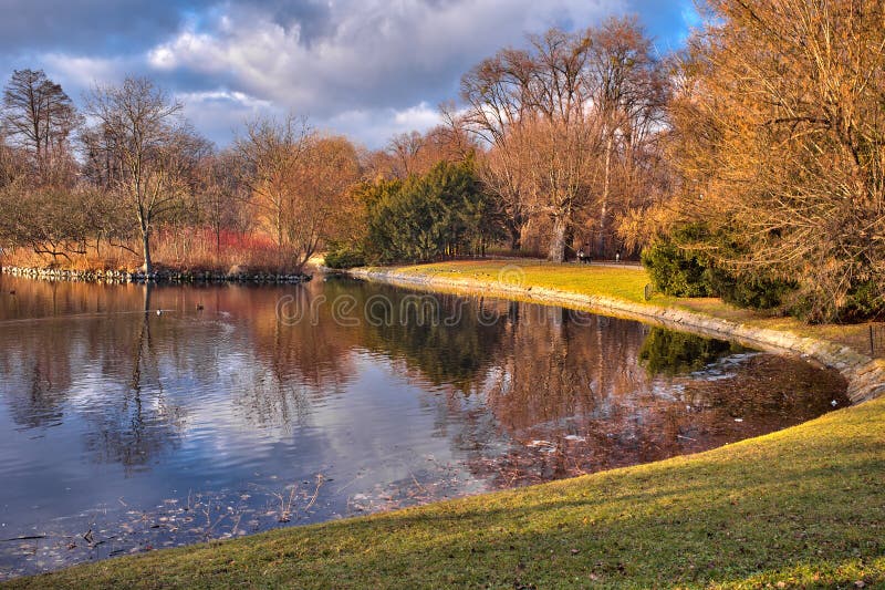 Pond in the park stock image. Image of grass, forest - 22569893