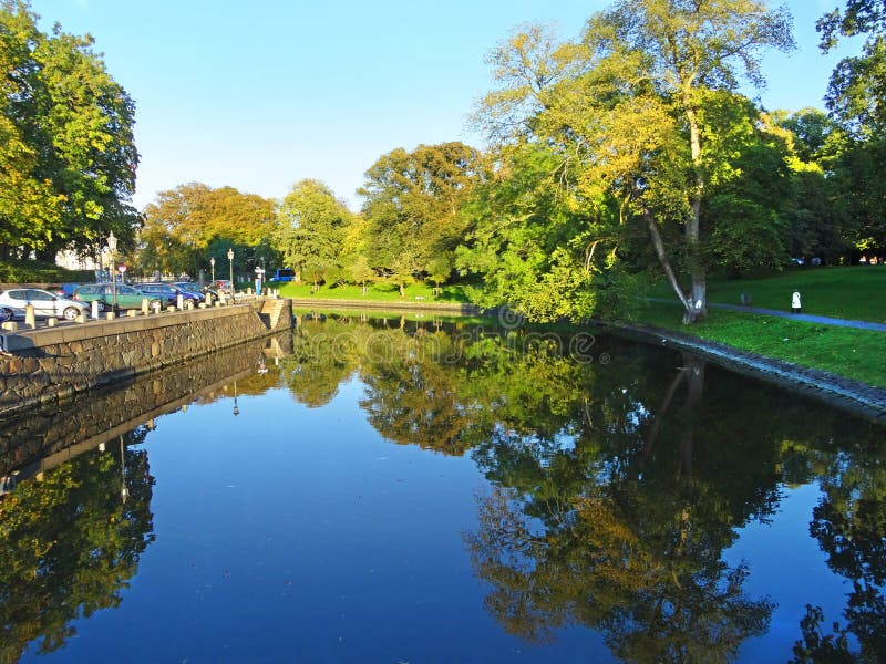 Pond in the park. stock image. Image of meadow, park - 102890011
