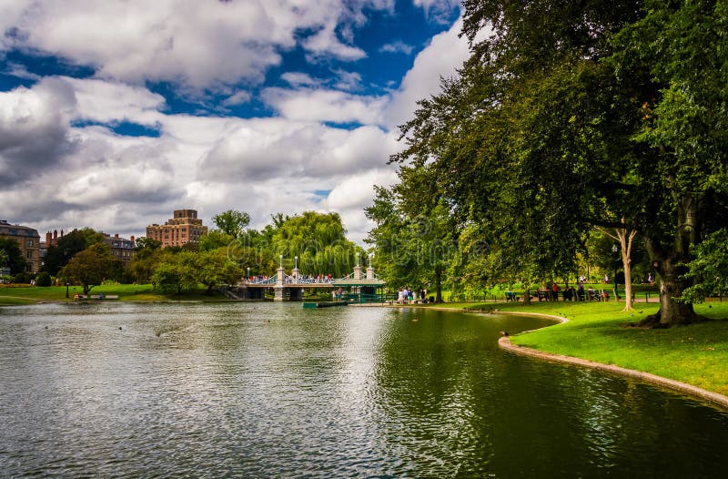 Pond in the Public Garden in Boston, Massachusetts. Stock Image - Image ...