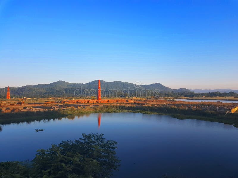 Pond and the sky stock image. Image of village, horizone - 178417965