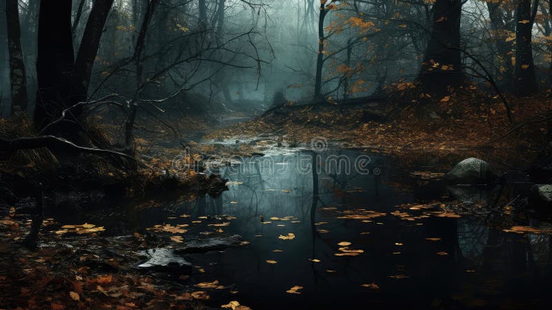 Pond stagnant water stock illustration. Illustration of odor - 371853326