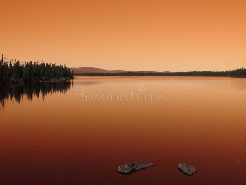 Pond at Sunset stock image. Image of summer, newfoundland - 92203
