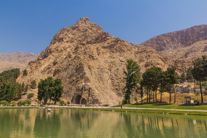 Pond at Taq-e Bostan in Kermanshah, Ir Stock Image - Image of view ...