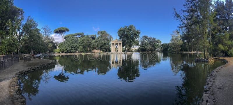Pond at Villa Borghese editorial photography. Image of historic - 199120542