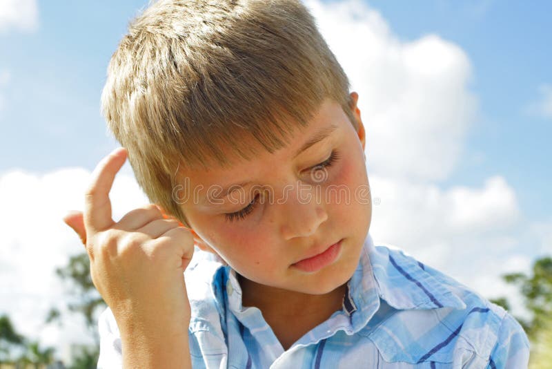 Pondering stock photo. Image of smart, head, youthful - 4088606