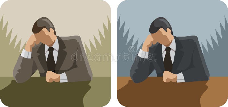 Pondering Business man stock vector. Illustration of business - 36066485