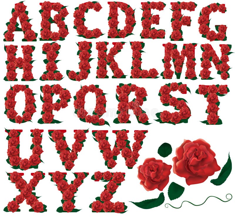 Pone Letras Al Ejemplo De Las Rosas Rojas Foto de archivo - Ilustración ...