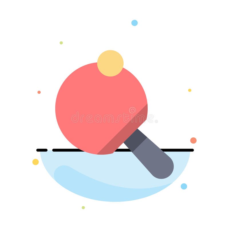 Pong, Racket, Table, Tennis Abstract Flat Color Icon Template Stock ...