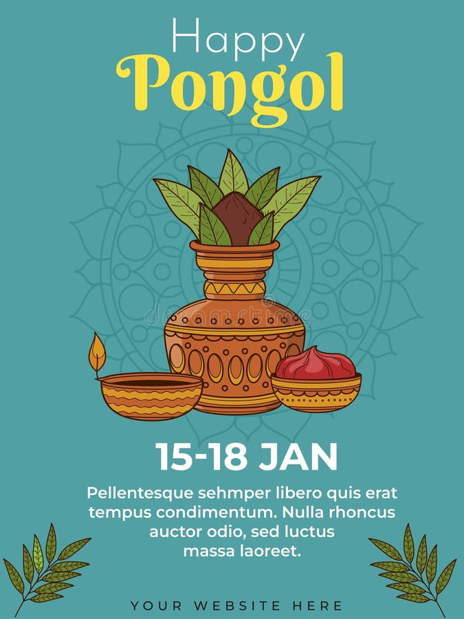 Happy Pongal Celebrations Greetings Background with Suger Cane and ...