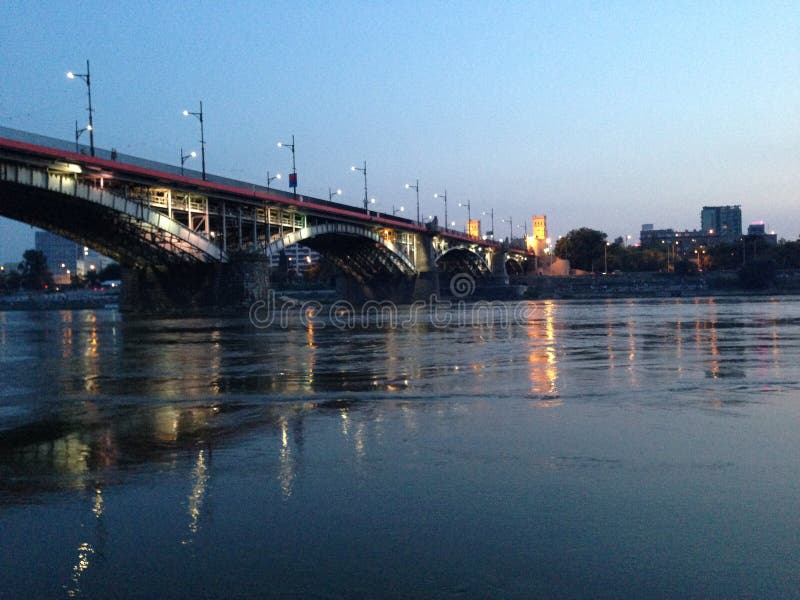 Poniatowski bridge stock photo. Image of sunset, city - 47202276