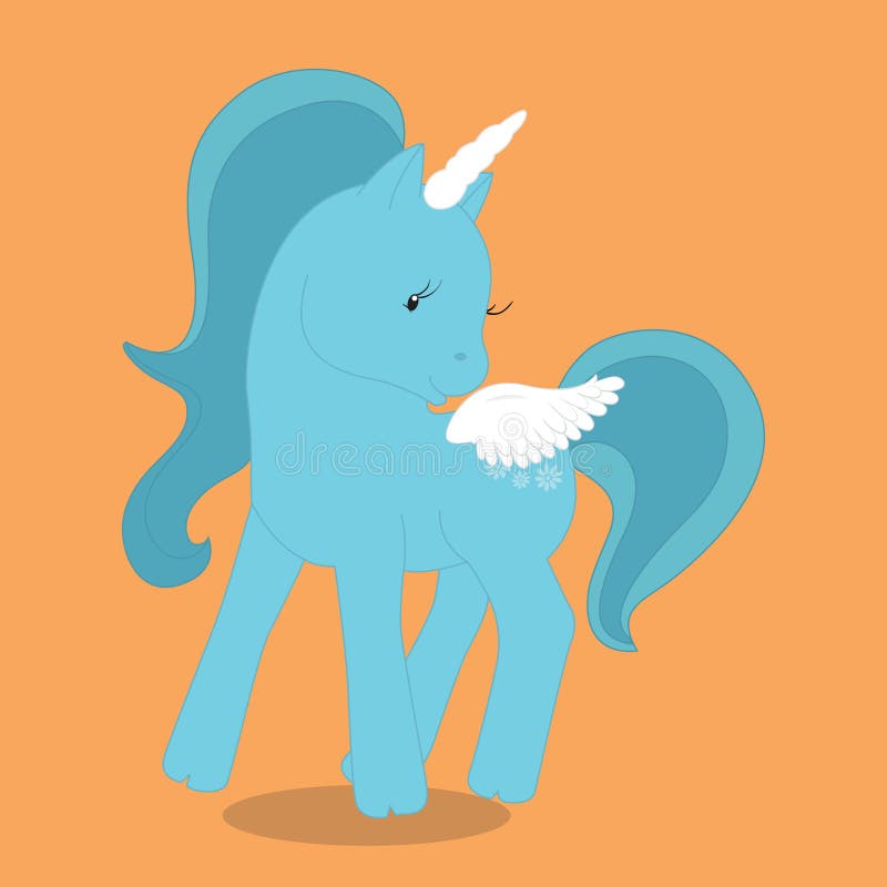 Ponies blue 02 stock vector. Illustration of vector - 197987546