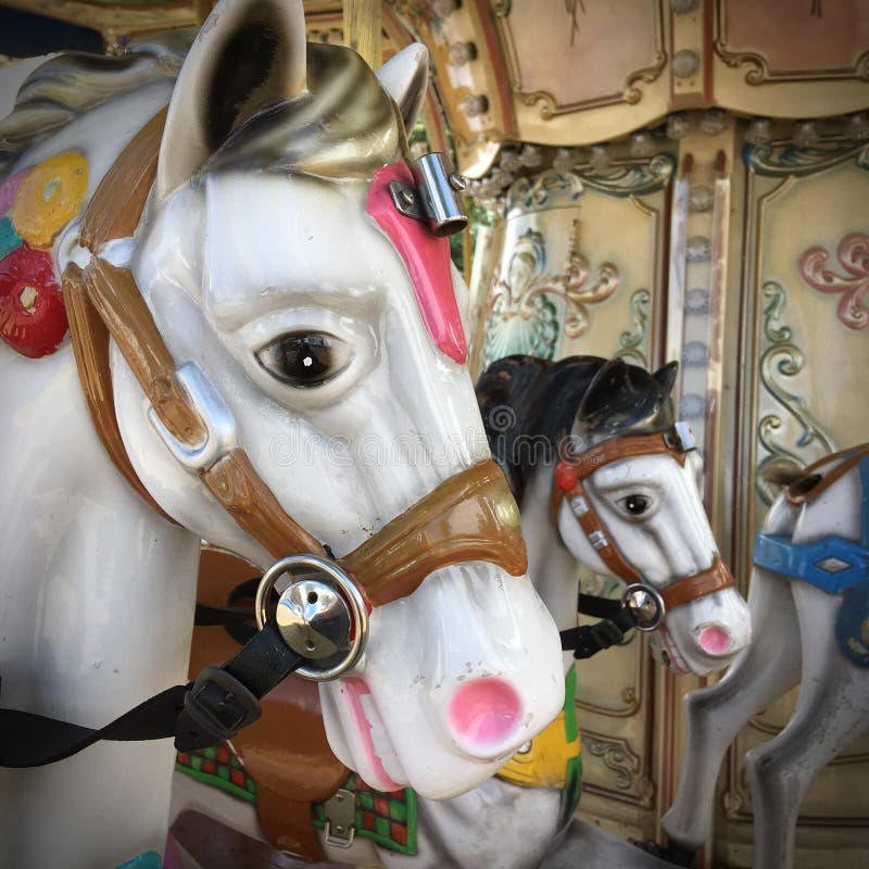 Ponies on a Fun Fair Carousel. Editorial Photography - Image of ride ...