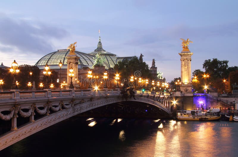 Pont Alexandre III at Dusk . Paris Stock Photo - Image of alexandre ...