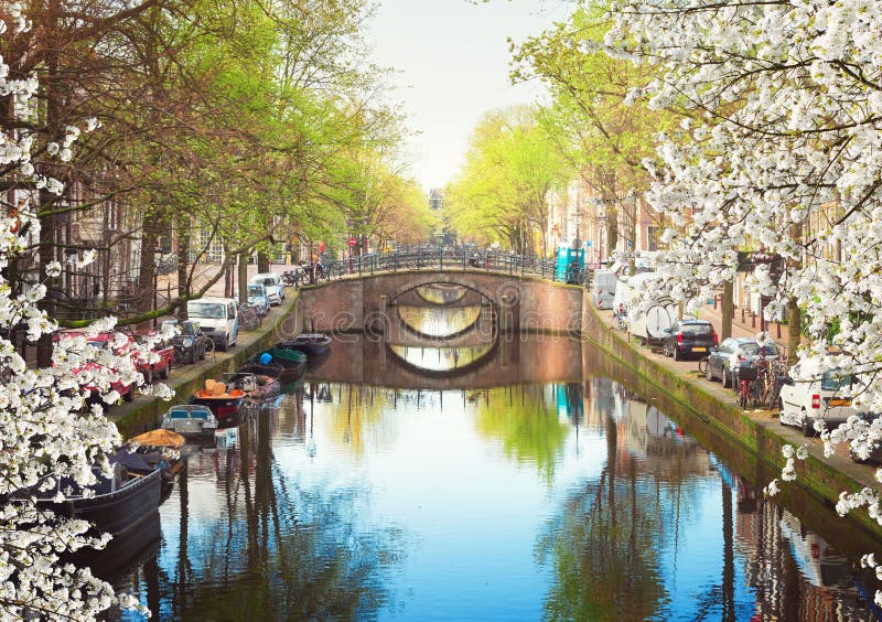 Les Ponts Du Canal Sonnent, Vieille Ville D'Amsterdam Image stock ...