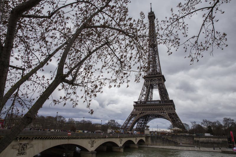 Pont D`Iena Bridge in Paris with Eiffel Tower Editorial Image - Image ...
