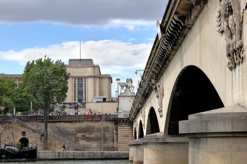 Pont d Iena bridge editorial photography. Image of capital - 273064522