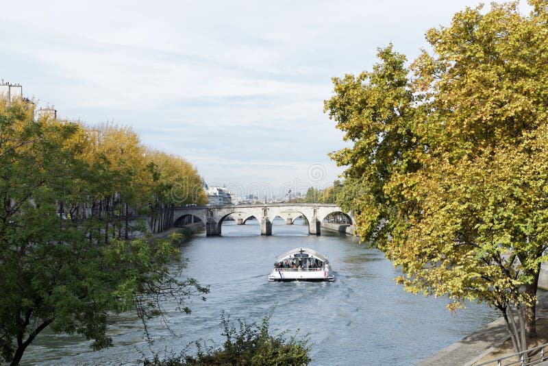 Pont Marie Bridge in Paris Center Stock Photo - Image of landmarks ...