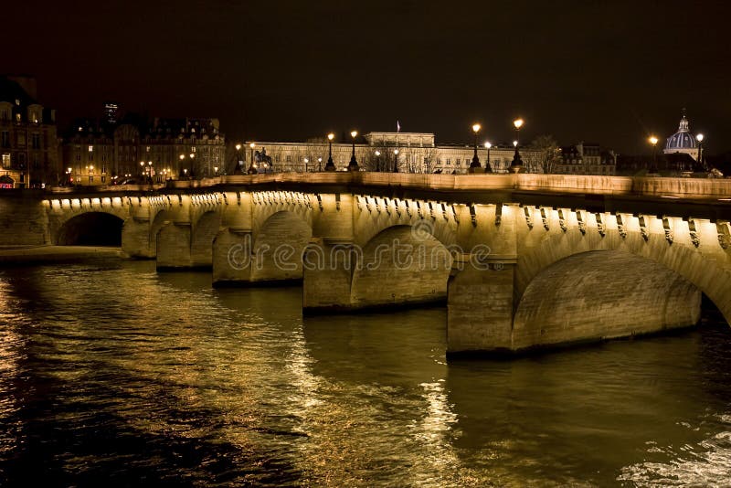 Pont neuf in the night stock photo. Image of seine, neuf - 19595776