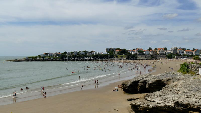 Royan, the Beach, with the Cathedral Stock Photo - Image of cutting ...