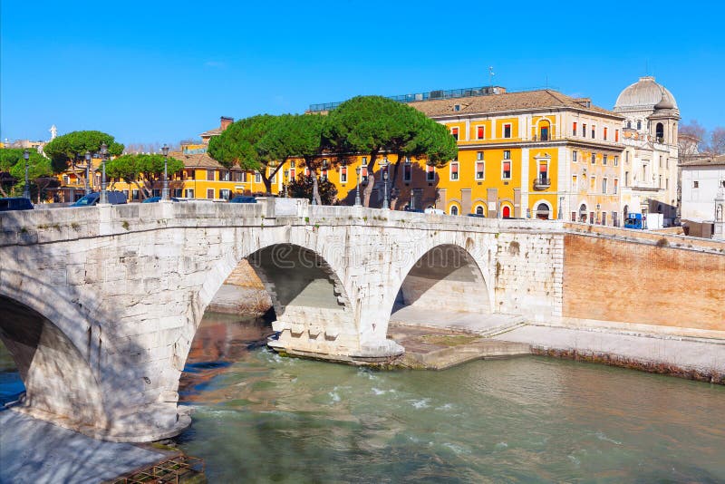 Ponte Cestio Over the Tiber River in Rome Stock Image - Image of ...