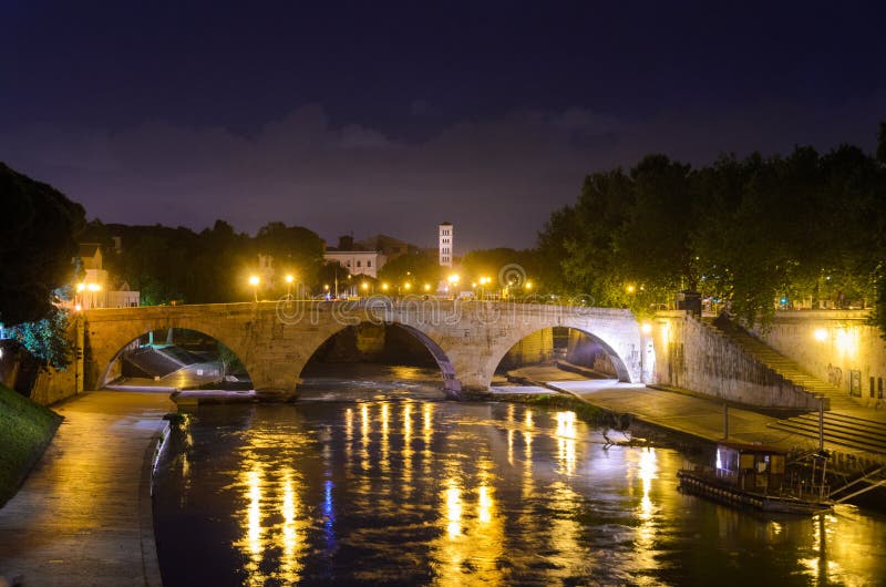 Ponte Cestio stock image. Image of church, tevere, historic - 45357385