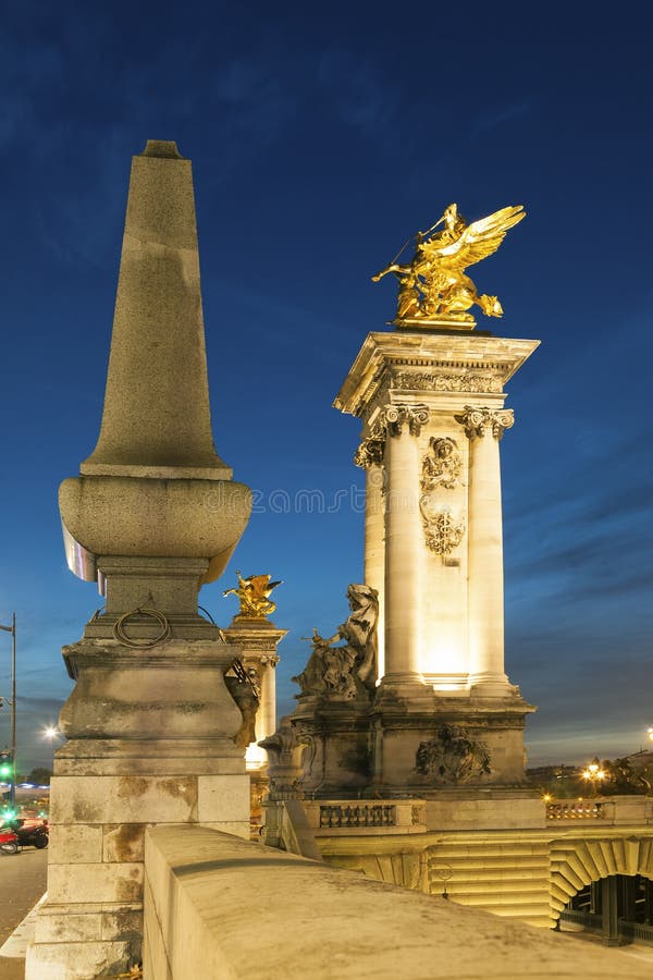 Ponte De Alexander III E Palais Grandes, Paris Imagem de Stock - Imagem ...