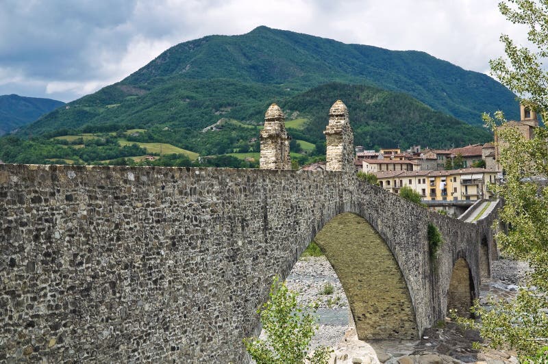 Ponte Del Gobbo. Bobbio. L'Emilia Romagna. L'Italia. Immagine Stock ...