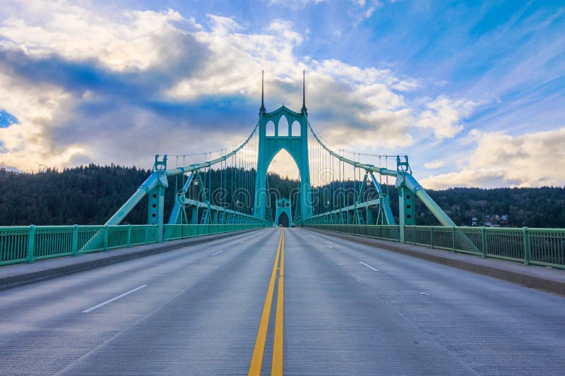 Ponte Do St John Em Portland Oregon, EUA Imagem de Stock - Imagem de ...