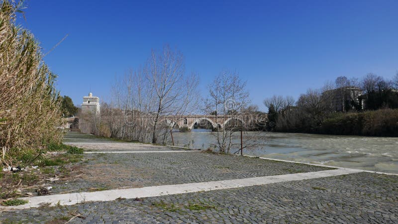 Ponte Milvio in Rome stock image. Image of roman, river - 41973569