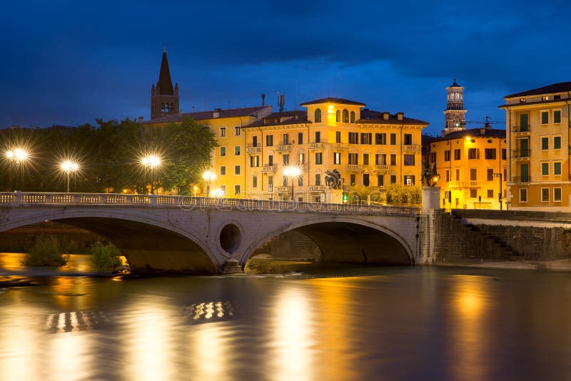 Ponte Risorgimento and Adige, Verona, Italy Stock Image - Image of ...
