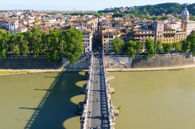 Ponte Sant`Angelo in Rome editorial photography. Image of renaissance ...